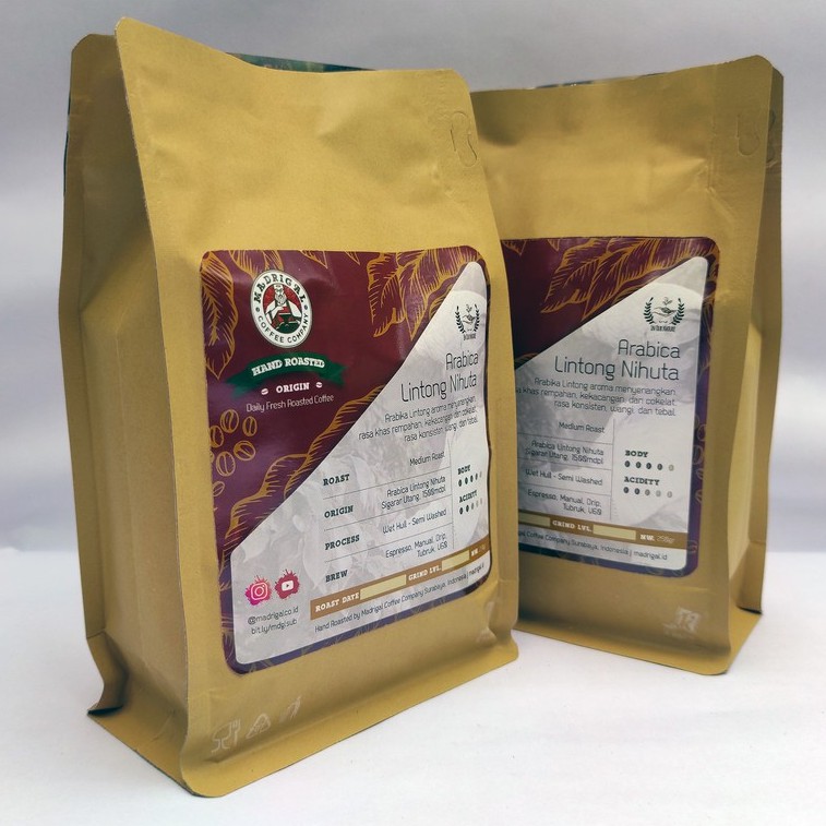 Jual Kopi Arabica Lintong Blue Batak Medium Dark Madrigal Coffee 1000gr ...