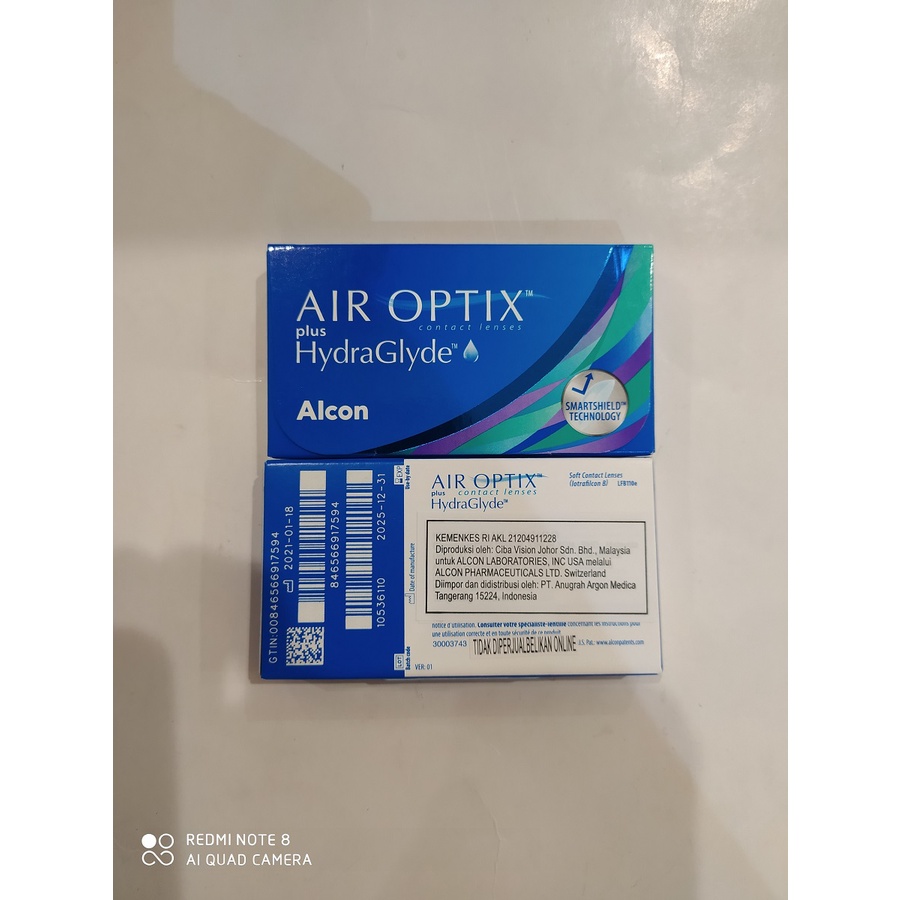 Jual Softlens Bening Disposable Silicone Hydrogel Air Optix Hydraglyde ...