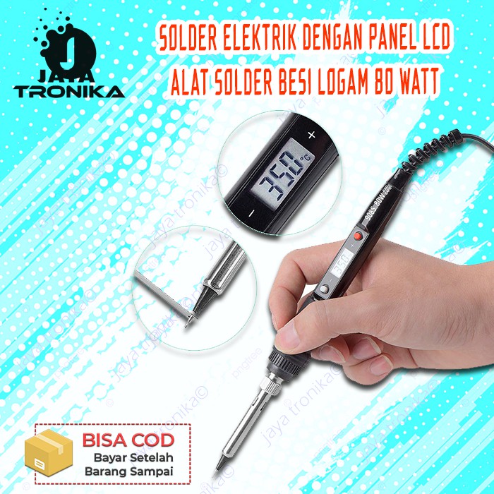 Jual SOLDER ELEKTRIK DENGAN PANEL LCD ALAT SOLDER BESI LOGAM 80 WATT ...