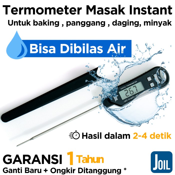 Jual Termometer Digital Thermometer Dapur Makanan Waterproof - Joil Kt1 ...