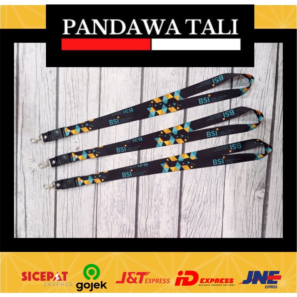 Jual Lanyard BSI HITAM/BSI Bank Syariah Indonesia/Lanyard Custom Murah ...