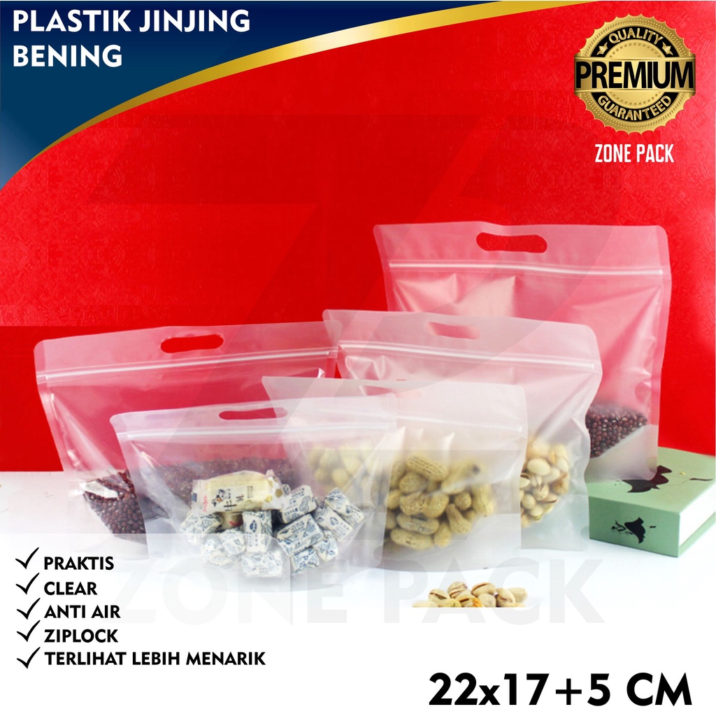 Jual Plastik Jinjing Bening 22x17 cm | Pouch Bening | Plastik Bening ...