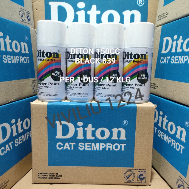 Jual Pilok Cat Diton Black 839 Per 1 Dus / 12 klg Hitam 150cc Harga Per ...
