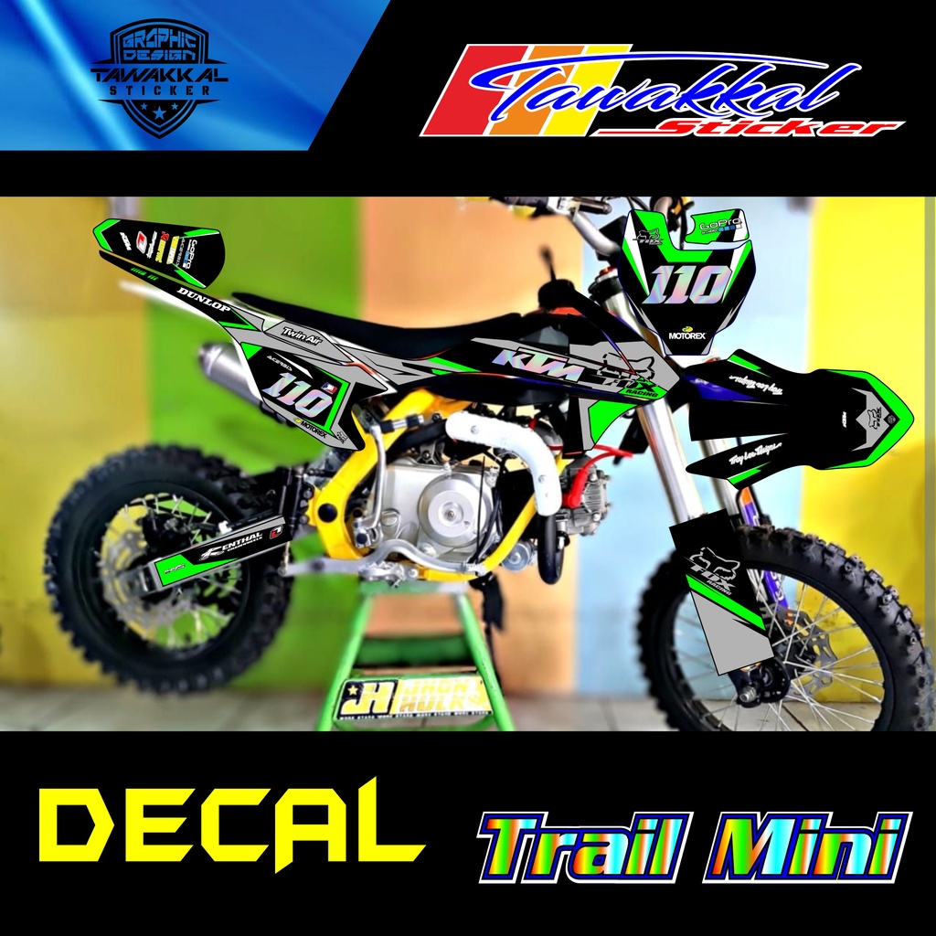 Jual Decal Sticker Motor Mini Trail SK PRO 110cc Full Body Motif Racing ...