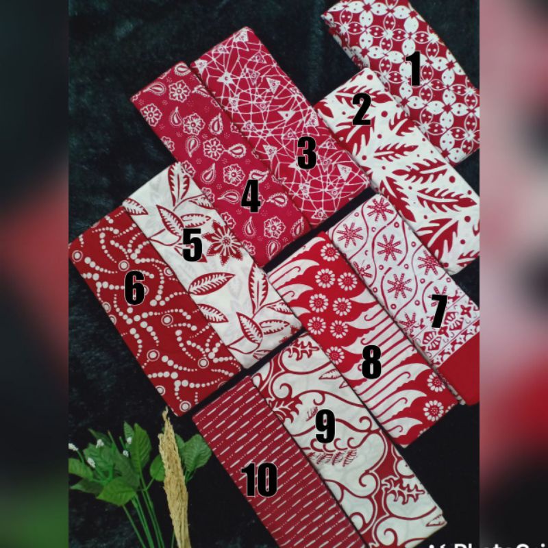 Jual Kain Batik Merah Putih Batik Merah Putih Bahan Batik Katun Merah ...