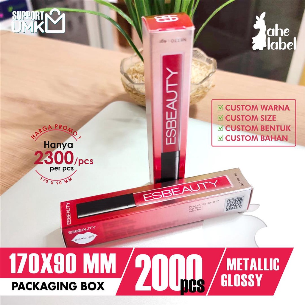 Jual CUSTOME BOX LIPSTIK INNER BOX INNERBOX PACKAGING BOX KOSMETIK 17X9 ...