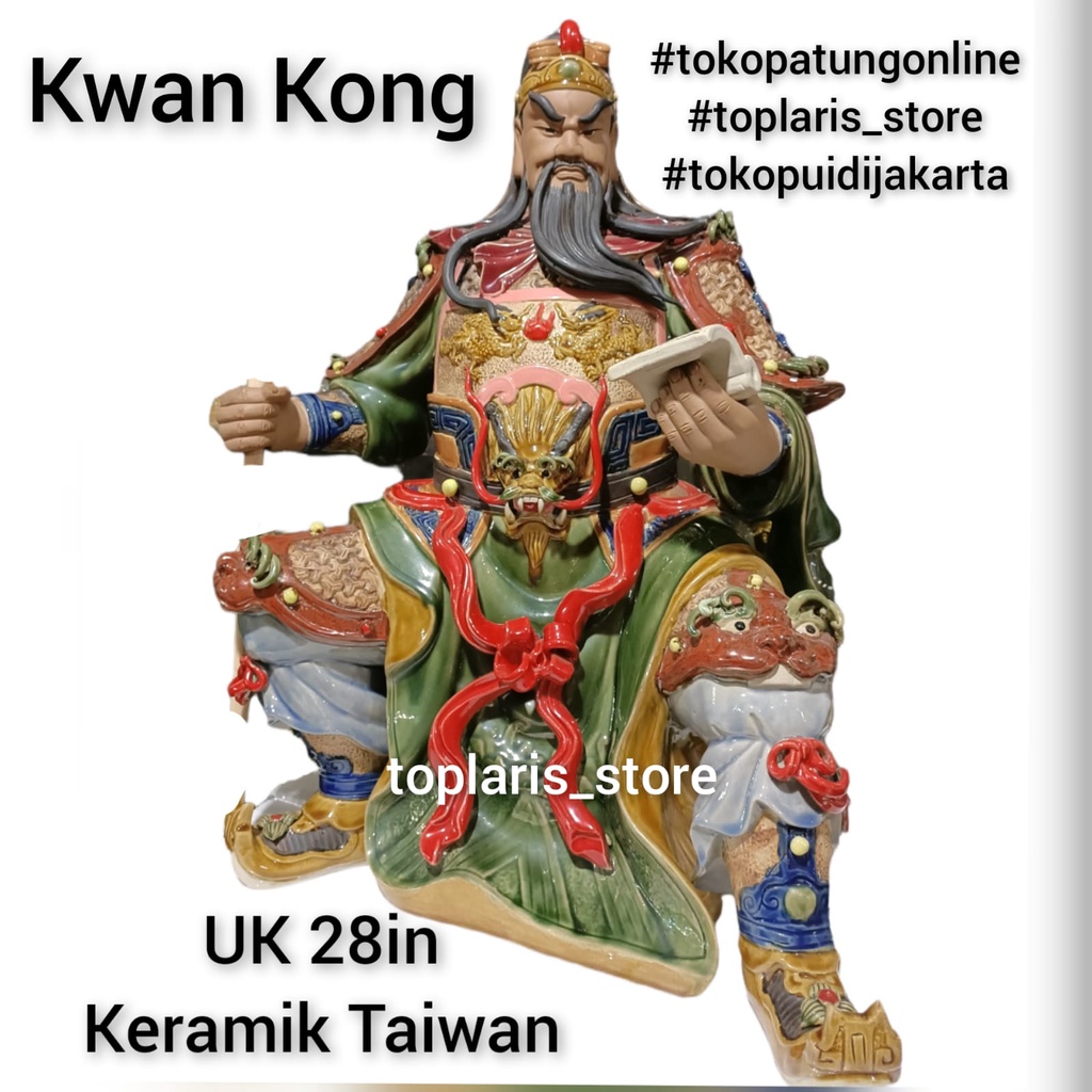 Jual PATUNG KWAN KONG MATERIAL KERAMIK TAIWAN 28in | Shopee Indonesia