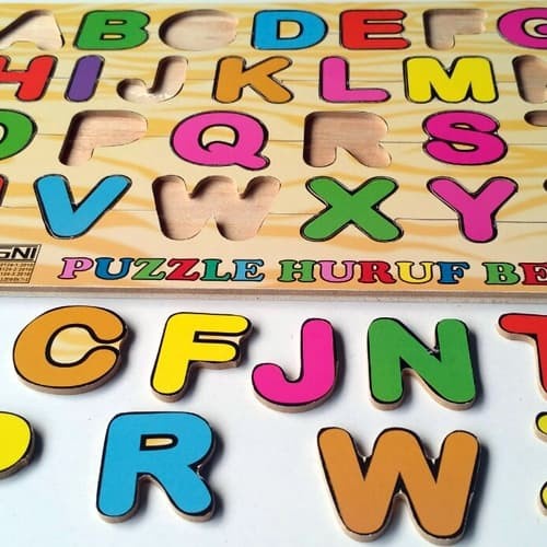 Jual Bayimusikal- Paket Mainan Edu Puzzle Huruf Hijaiyah Huruf Besar ...