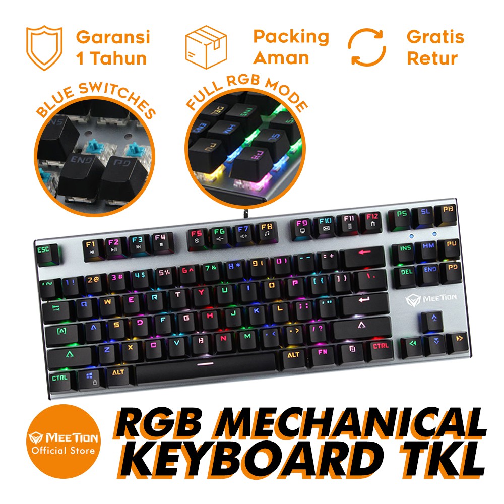 Jual Keyboard Gaming Mechanical Meetion MK04 Blue Switch With RGB/ Keyboard Multimedia Game ...