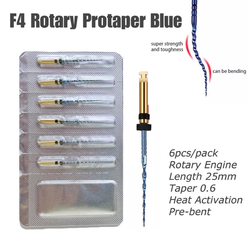 Jual kfile file k-file F4 Rotary Protaper Blue Ni-Ti niti Taper 0.6 06 ...