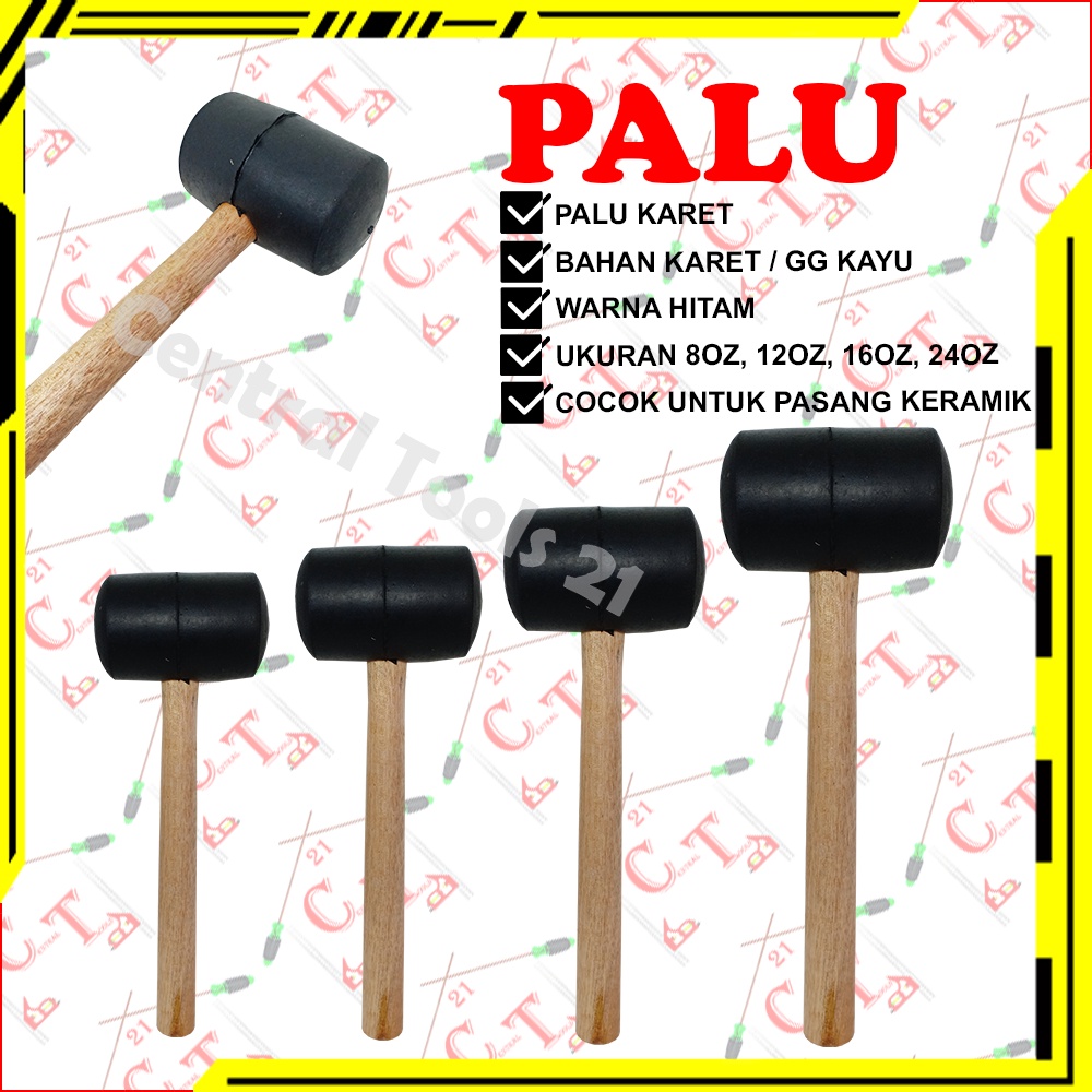 Jual Palu Karet Gagang Kayu Martil Hammer Alat Ketok Pasang Keramik ...