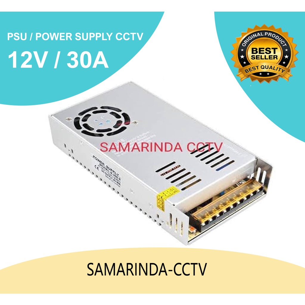 Jual POWER SUPPLY CCTV FAN 12V / 30A ( ADAPTOR CENTRAL ) PSU | Shopee ...