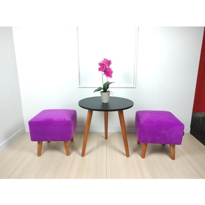 Jual Meja Stool Bulat | Meja Teras Minimalis | 60 x 60 x 20 - Hitam ...