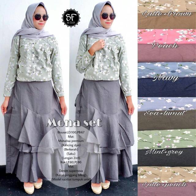 Jual MONA SET ( SETELAN CELANA ROK ) | Shopee Indonesia