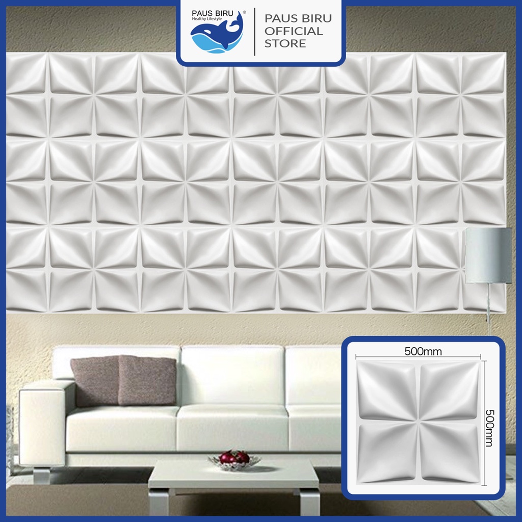 Jual Paus Biru - Wall Panel 3D PVC Wallpanel Wallpaper Dinding 50x50cm ...