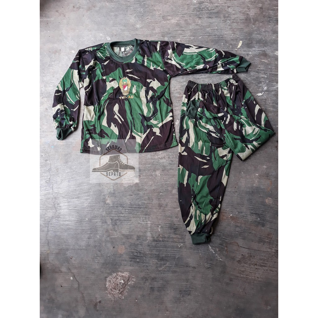 Jual Kaos Setelan Anak Loreng Malvinas Kaos Anak Loreng TNI ARMY | Shopee Indonesia