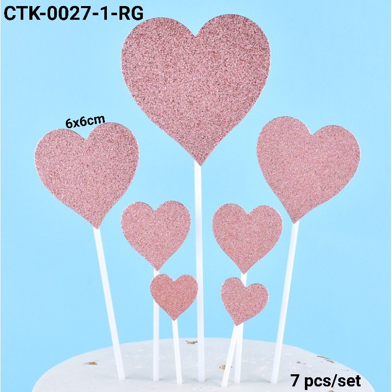 Jual GR-CTK-0027 Cake topper kertas kue bintang hati gold merah silver yamama baking | Shopee ...