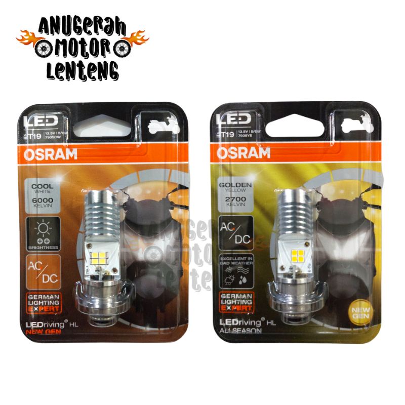 Jual Osram H6 M5 LED Lampu Depan Motor Bebek Matic Hi Low AC DC Putih Kuning | Shopee Indonesia