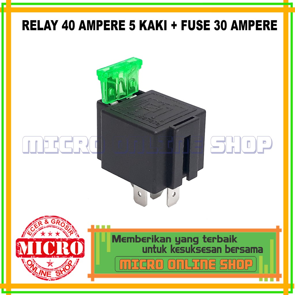 Jual Relay 12V 30A 5 Pin + Fuse 30A/ Relay 12 Volt 5 Kaki + Fuse 30 ...
