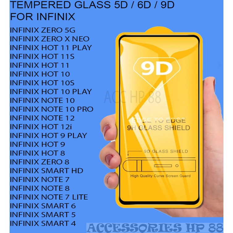 Jual TEMPERED GLASS 5D/6D/9D FULL COVER INFINIX HOT 11 PLAY/HOT 11S/HOT ...