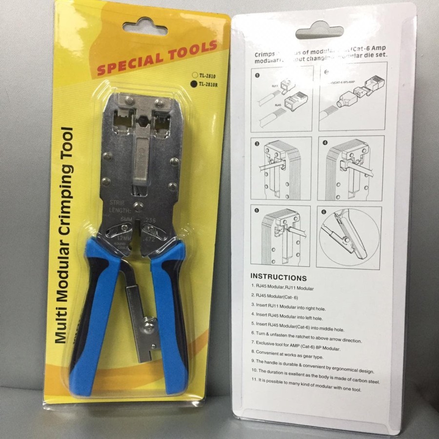 Jual TANG CRIMPING (CRIMPING TOOL) RJ45 CAT 6 DAN RJ11 TALON TL-2810R ...