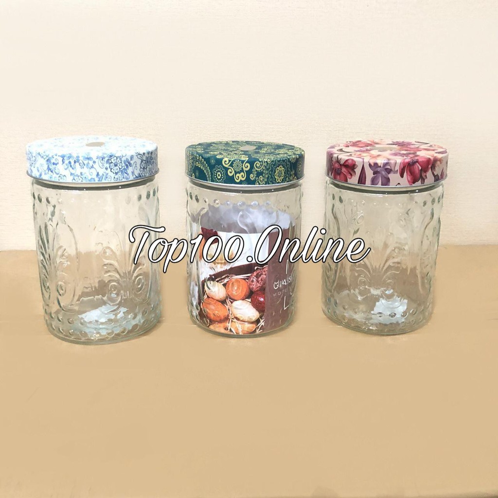 Jual Top100 - Toples Kaca Bening Wadah Kue Lebarang Tempat Kue Kering ...