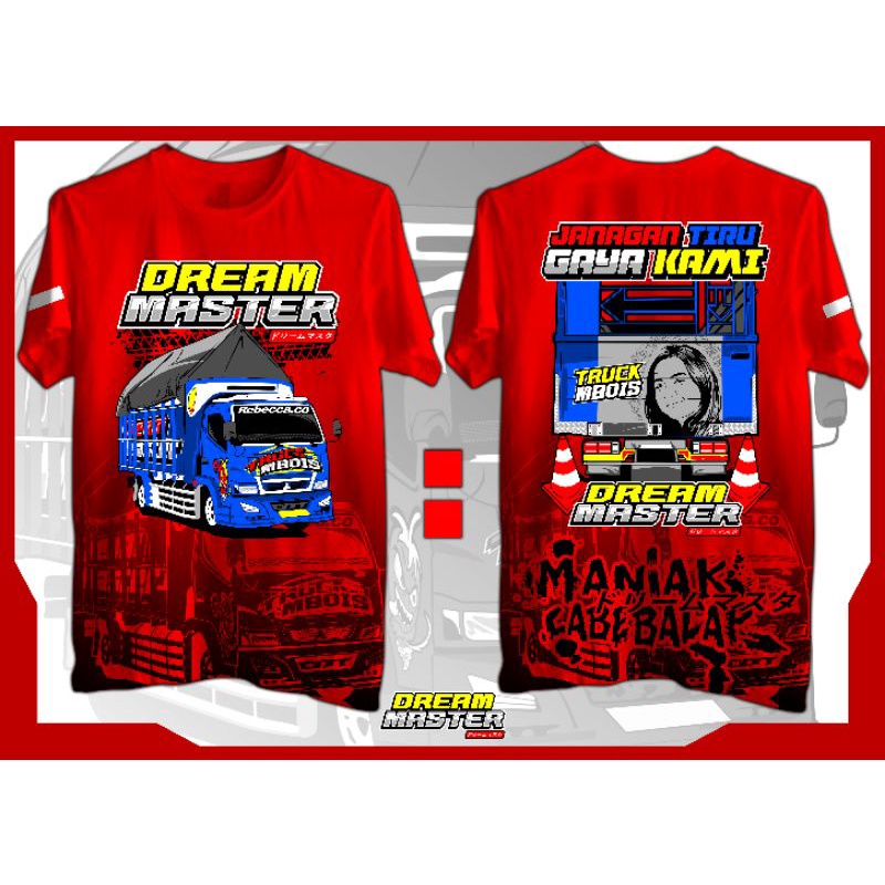 Jual Kaos Truk DREAM MASTER Plastisol Merah | Shopee Indonesia