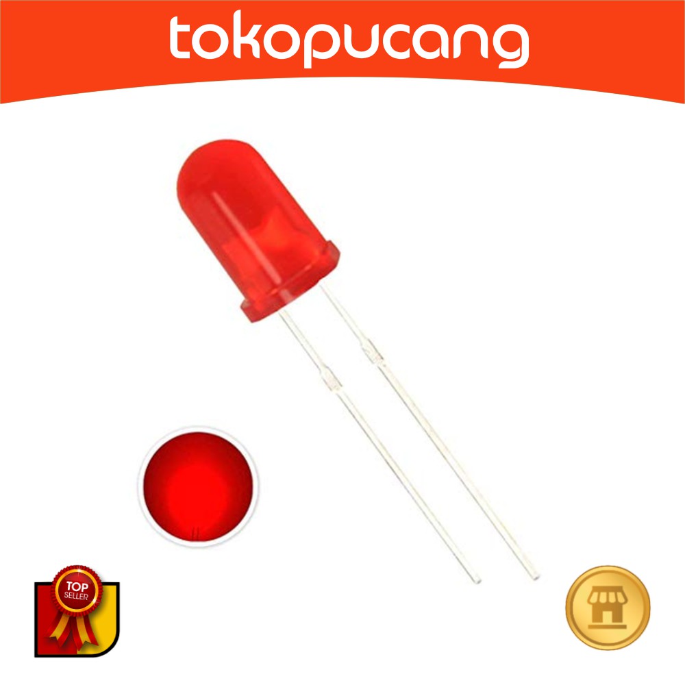 Jual LED 5MM SUPER BRIGHT RED MERAH DIFFUSED | Shopee Indonesia