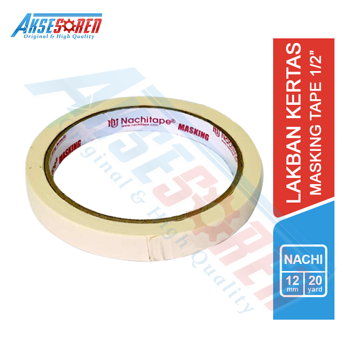Jual MASKING TAPE CAT TEMBOK NACHI 1/2 INCHI [12 MM] / LAKBAN SOLATIP SOLASI ISOLASI KERTAS ...