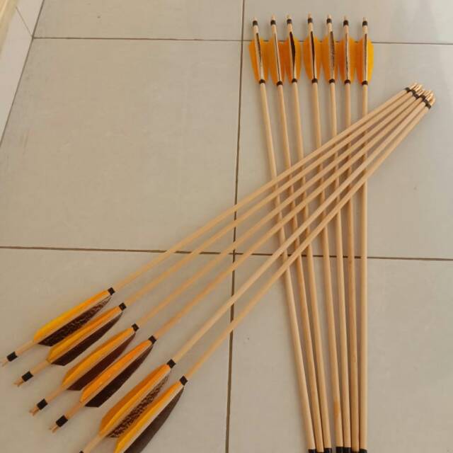 Jual Anak Panah Tradisional / kayu / arrow kayu / anak panah bulu ...