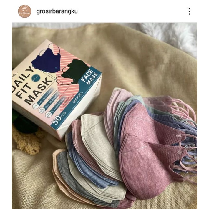 Jual masker darkbil mix warna satu box mix warna isi 50 pcs 3 play ...