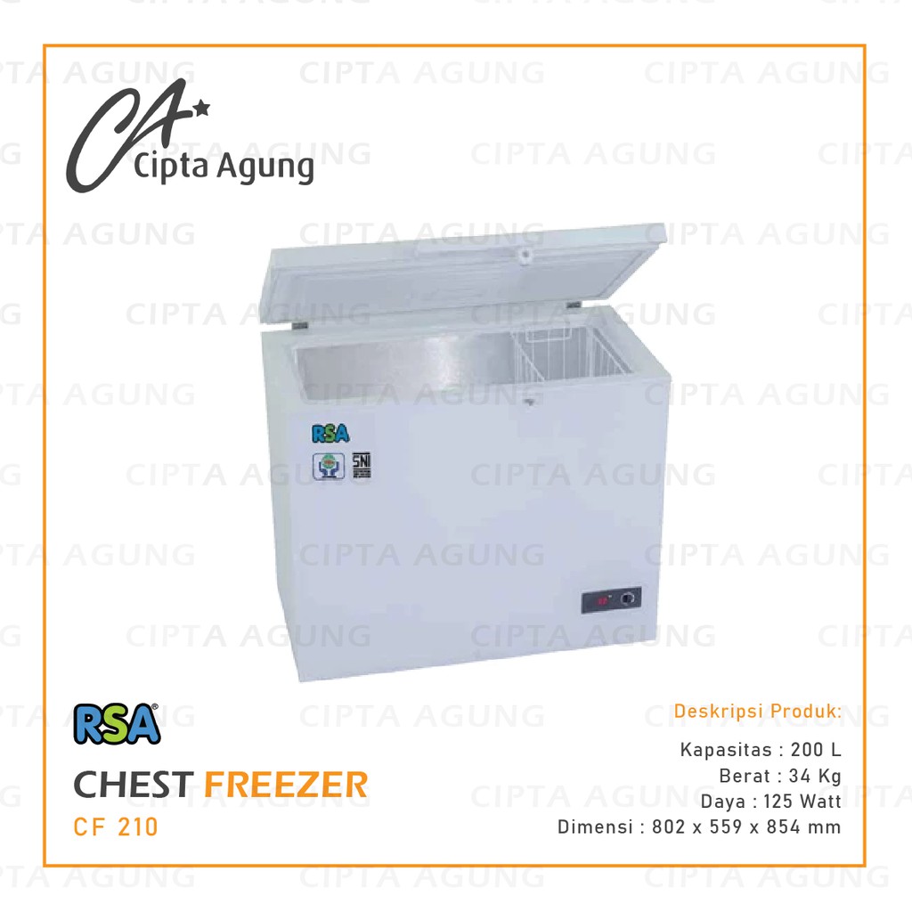 Jual CHEST FREEZER 199 L RSA CF 210 CF-210 CF210 FREEZER BOX [BDG ...