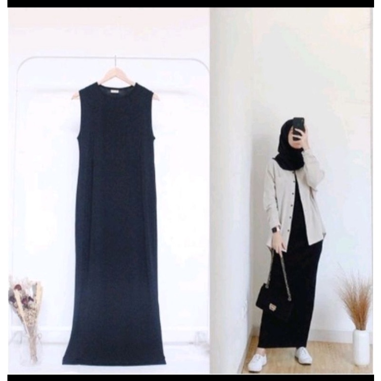 Jual INNER LONG DRESS TANPA LENGAN | INNER SPAN WANITA | Shopee Indonesia