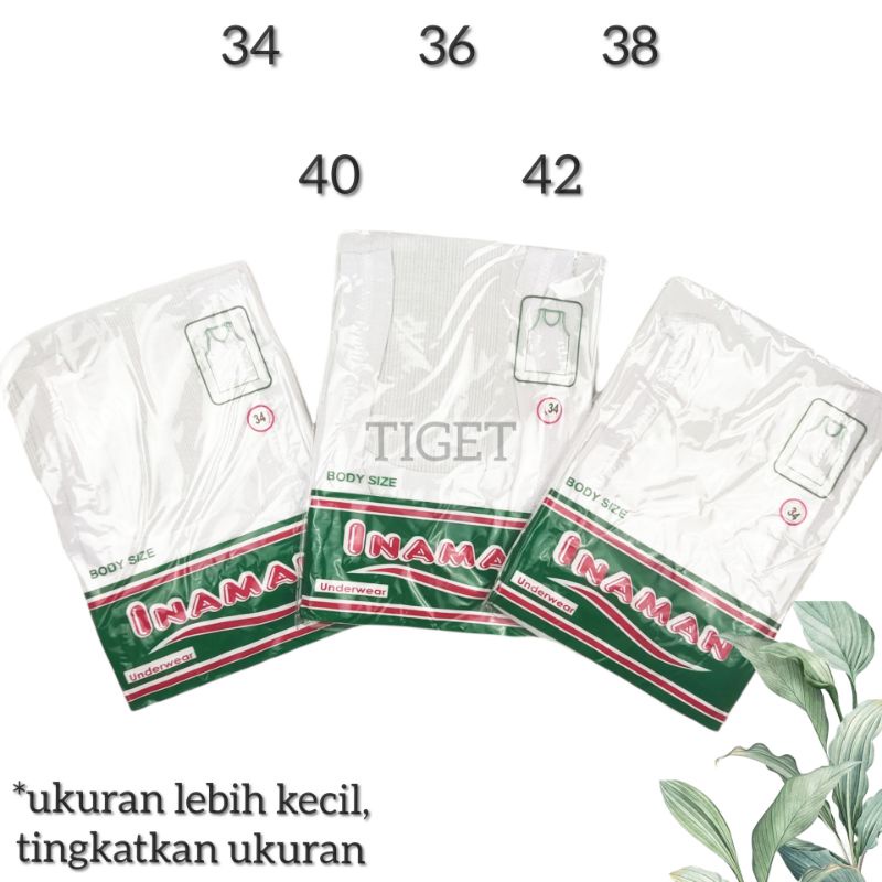 Jual 3 PCS Kaos dalam Singlet Pria Dewasa Remaja Inaman Ukuran 34 36 38 ...