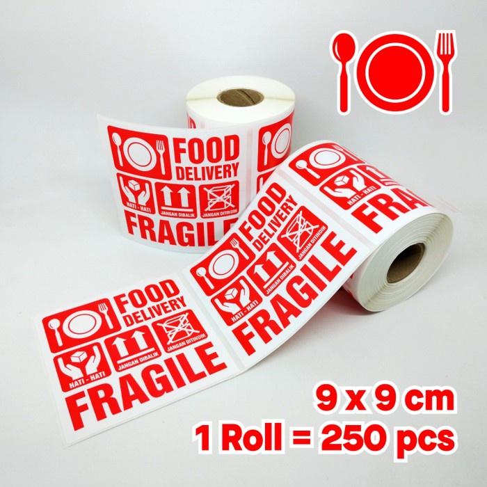 Jual Stiker Label Fragile Food Delivery Sticker Pengiriman Makanan ...