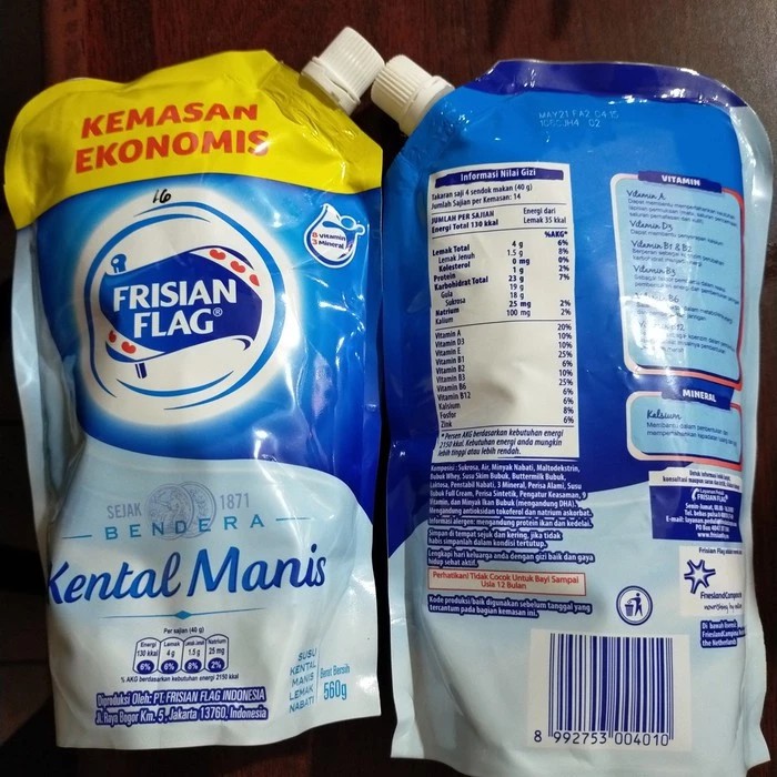 Jual Susu Kental Manis /SKM FRISIAN FLAG /Bendera Pouch 560gr | Shopee ...