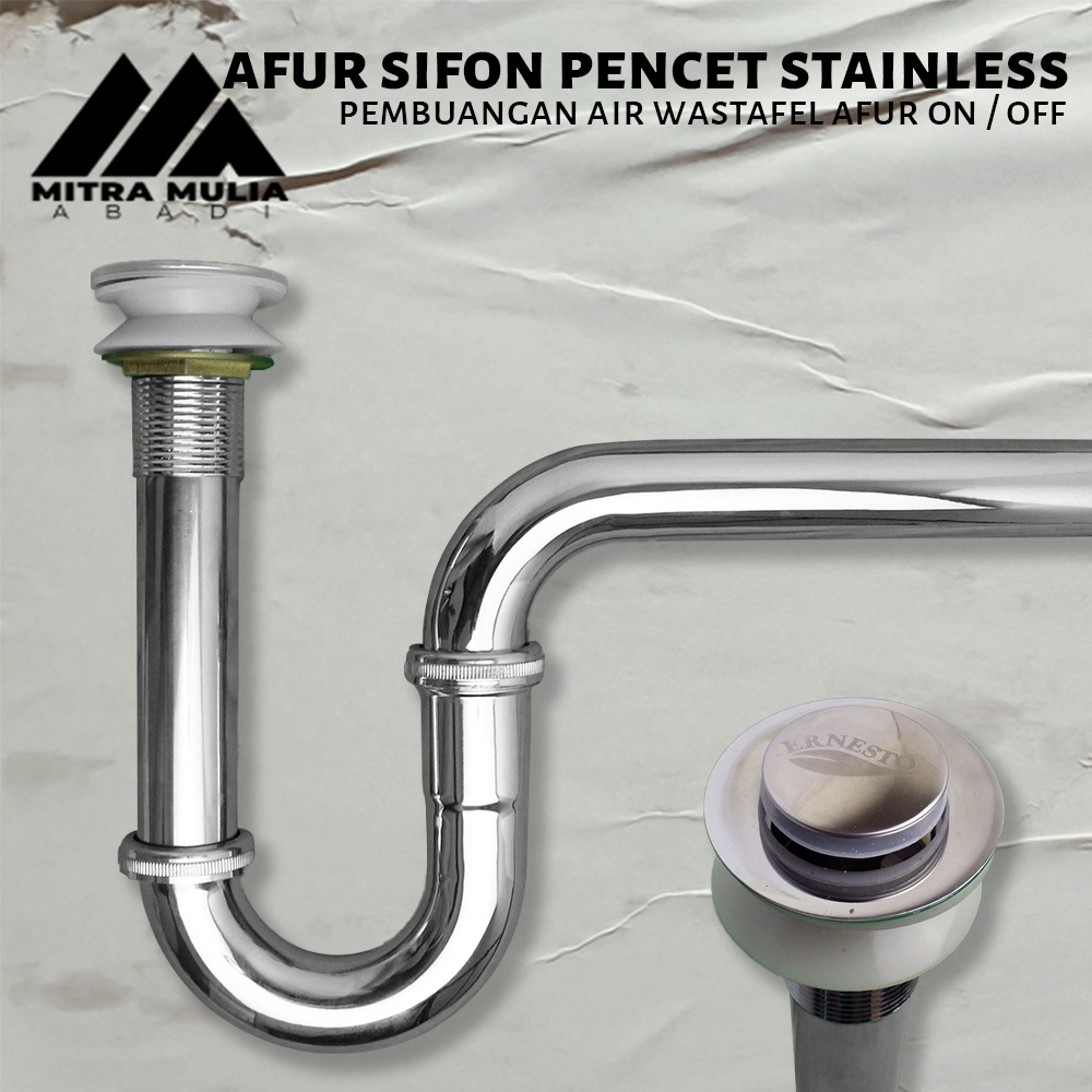 Jual sivon sivon wastafel pembuangan air stainless Siphon Pencet ...