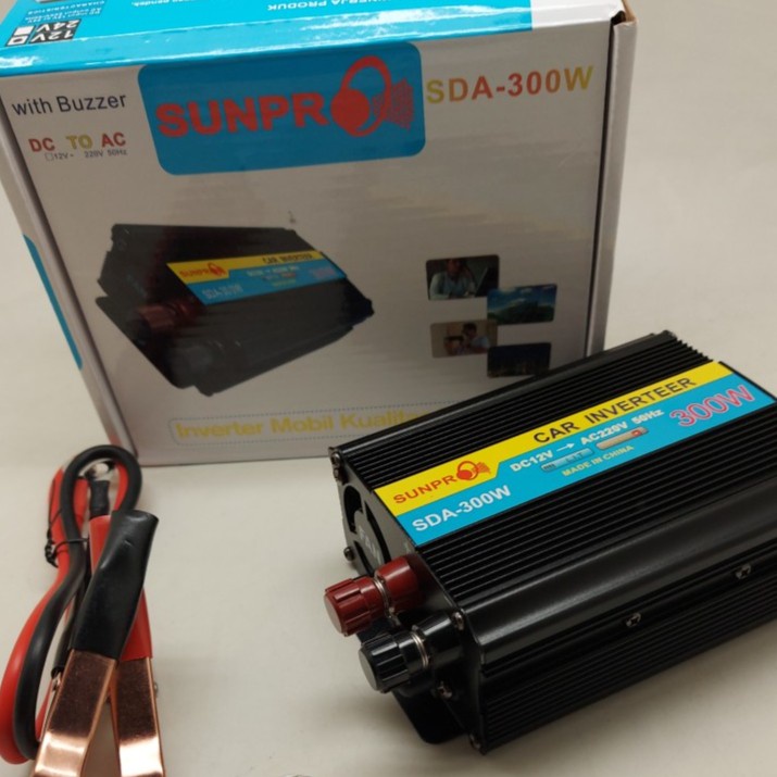 Jual COD Power Inverter mobil 300 Watt Sunpro SDA-300W//Power Inverter ...