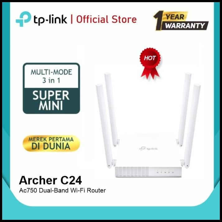 Jual Tplink Archer C24 Ac750 750 750Mbps 5Ghz + 2.4Ghz Wi-Fi Router Tp-Link | Shopee Indonesia