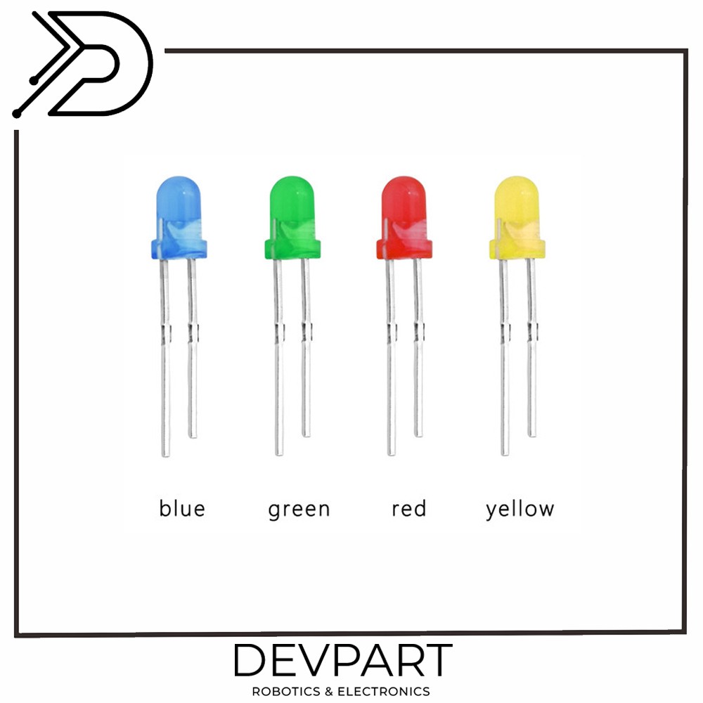 Jual LED 5mm Diode Warna Merah Hijau Biru Kuning Diffused | Shopee ...