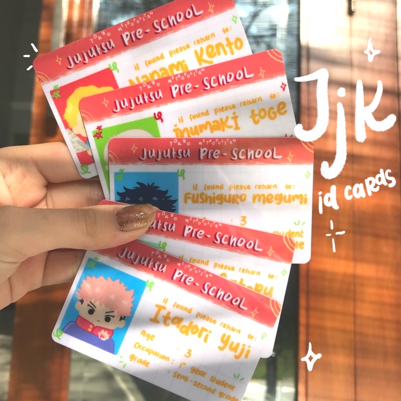 Jual Jujutsu Kaisen Pre-School Id Cards — kartu jjk anime itadori ...