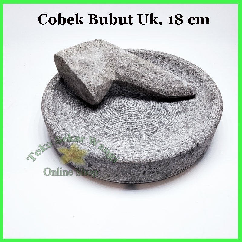 Jual Cobek Batu Gunung Asli Tulungagung (Ukuran 18 cm) Cobek Bubut ...