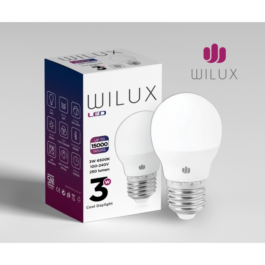 Jual Lampu WILUX LED Bulb - 3W Putih - 6500K - Bohlam 15rb jam | Shopee ...