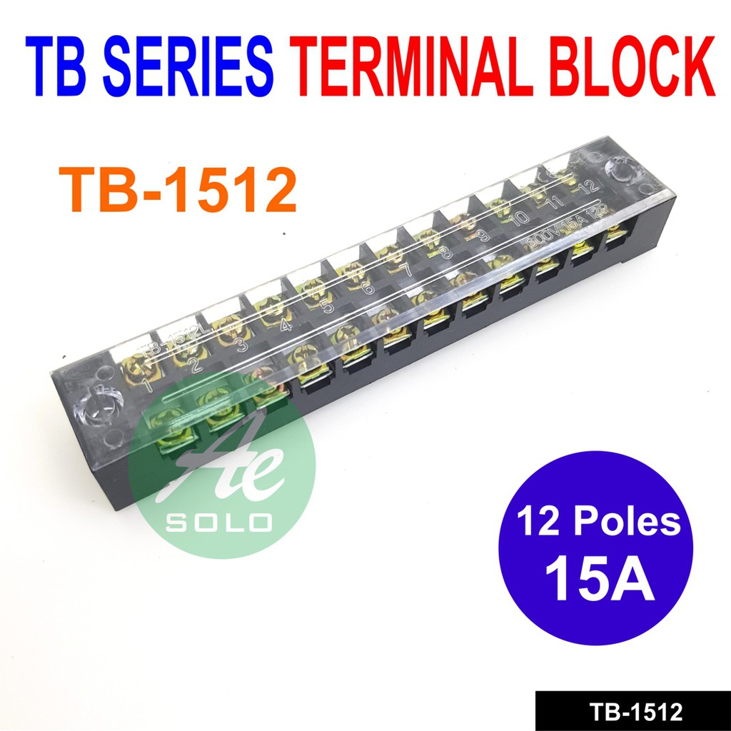 Jual Terminal Blok Kaca 12 pole 15A TB Series Terminal Block TB-1512 | Shopee Indonesia