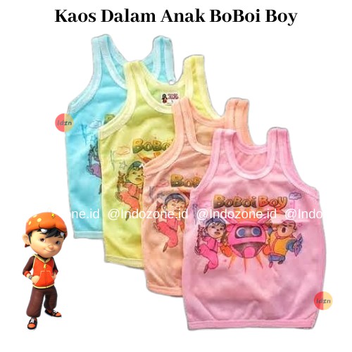 Jual Singlet/ Kaos Dalam Anak 1-2 Tahun Warna Karakter Boboi Boy Kiki ...