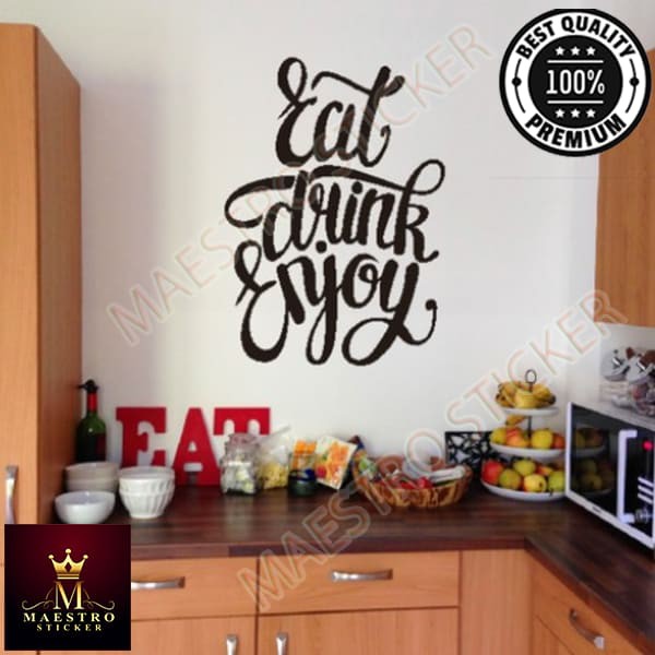 Jual M.STICKER Stiker Eat Drink Sticker Kaca Dinding Dapur Rumah Cafe ...