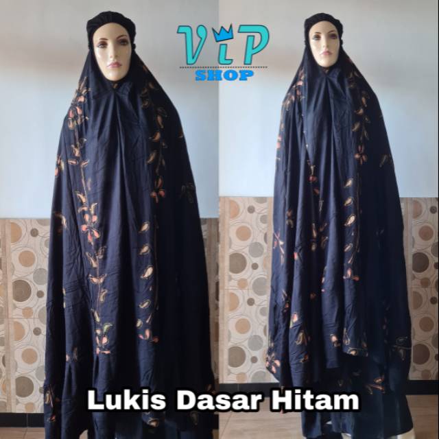 Jual MUKENA BALI LUKIS DASAR HITAM | Shopee Indonesia