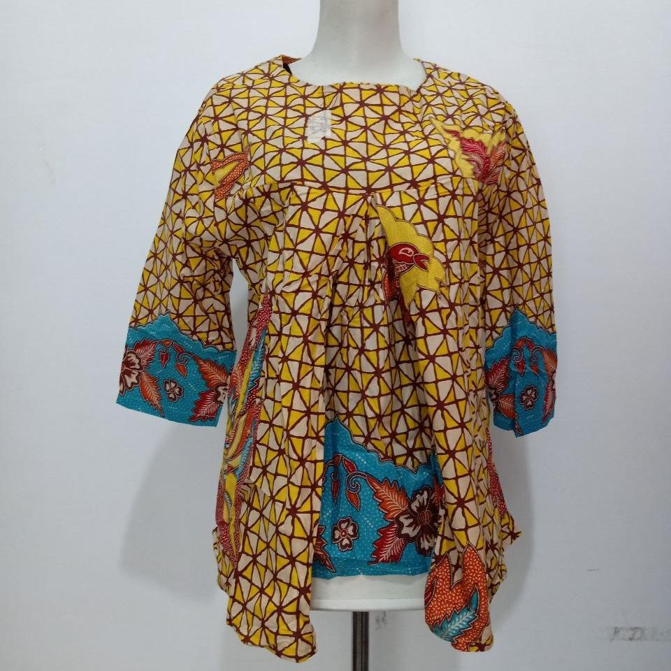 Jual Blus Batik Cewek Warna Kuning Untuk Baju Kerja Atau Kantor LD 108 ...