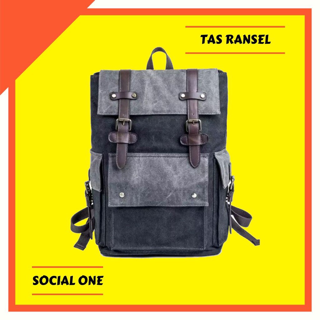 Jual Tas Ransel Pria Kanvas / Tas Pria Kanvas / Ransel Pria (MARVELLO ...