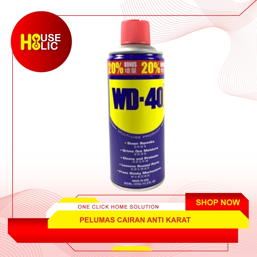 Jual Penetran Besi Pelumas Cairan Anti Karat Multi Use Product WD 40 333 ML | Shopee Indonesia